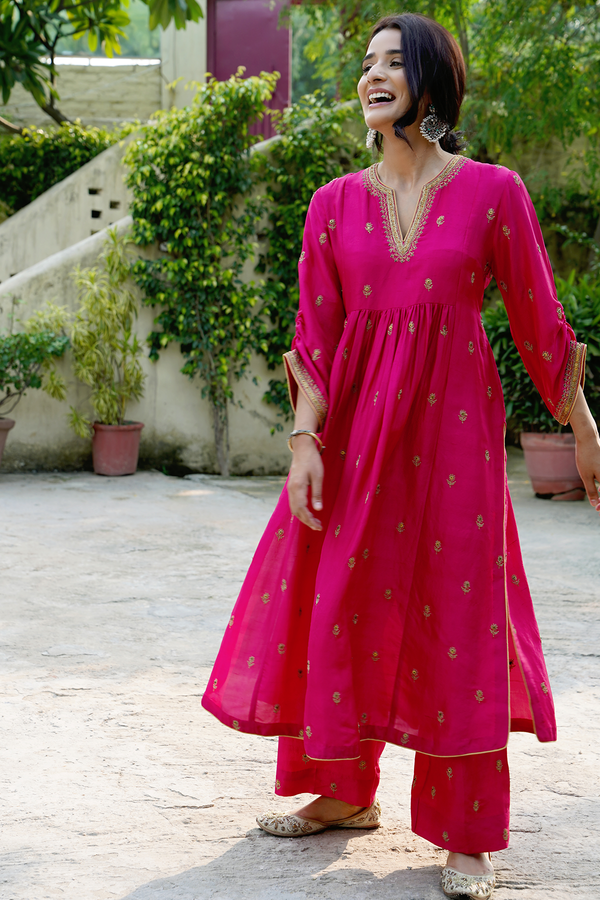 Rani Pink Gold Sitara Set