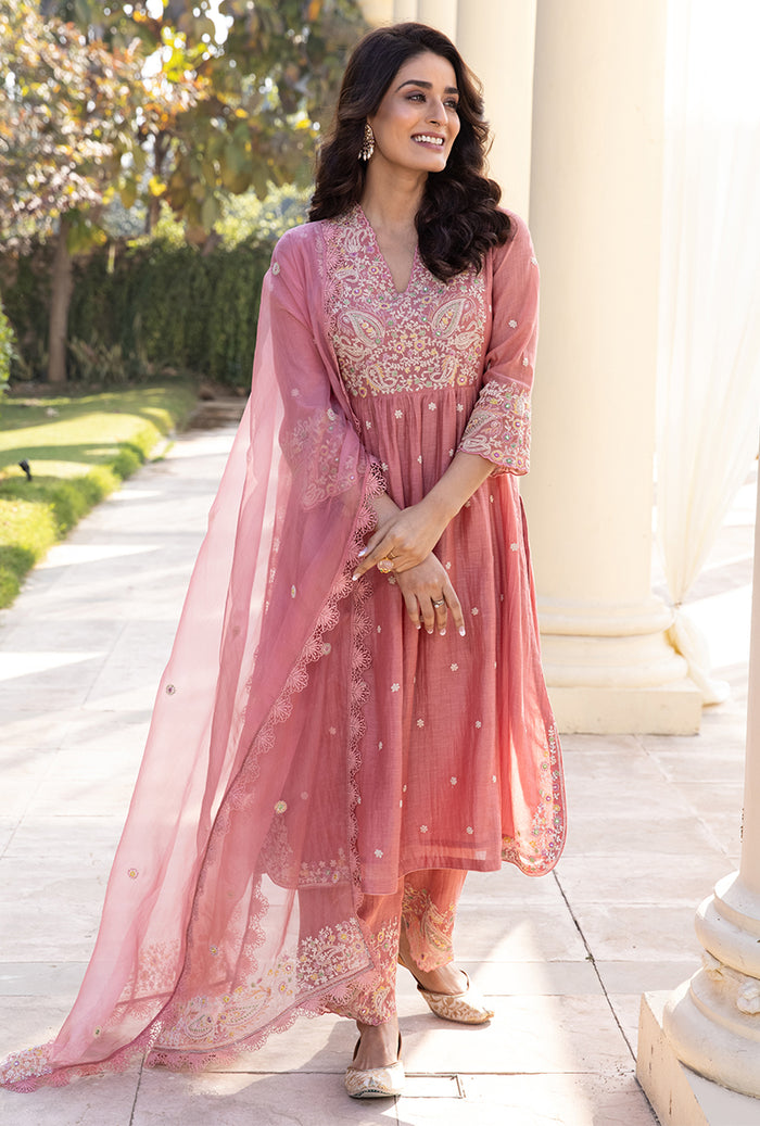 Pink Dori Paisley Aafreen Kurta Set
